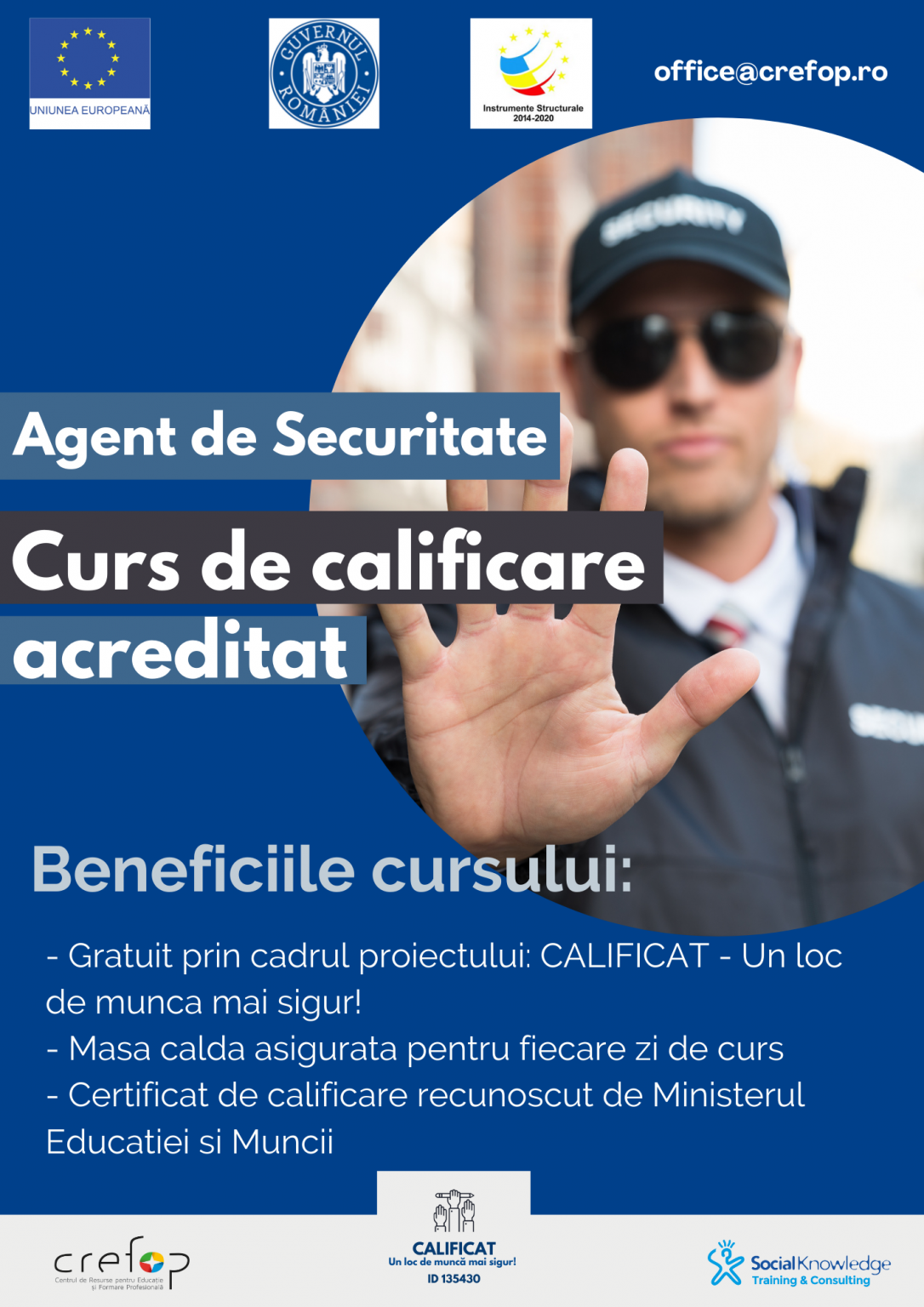 Curs Agent de securitate - Centrul de Resurse pentru Educație și Formare Profesională